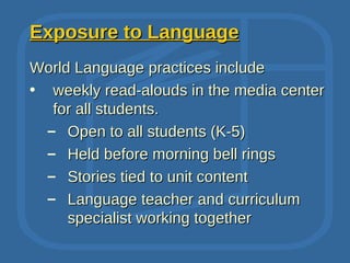 Building Literacy In K8 World Language Programs | PPT