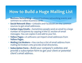 Building mailing lists | PPT