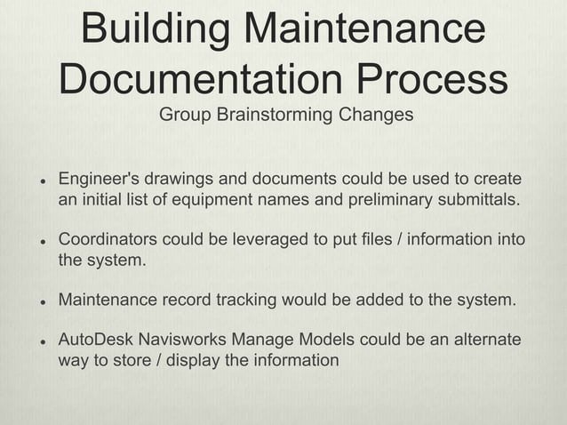 Building maintenance documentation | PPT | Free Download