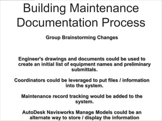 Building maintenance documentation | PPTX
