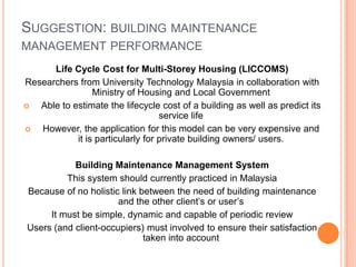 Building maintenance management in malaysia | PPTX