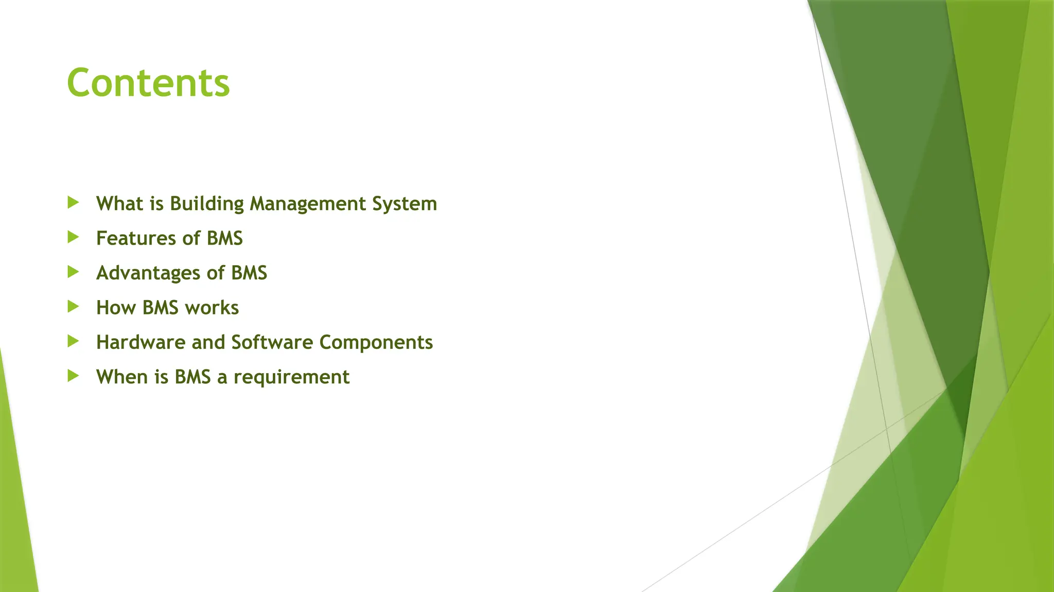 Building Management System(BMS)- Building design layout | PPTX