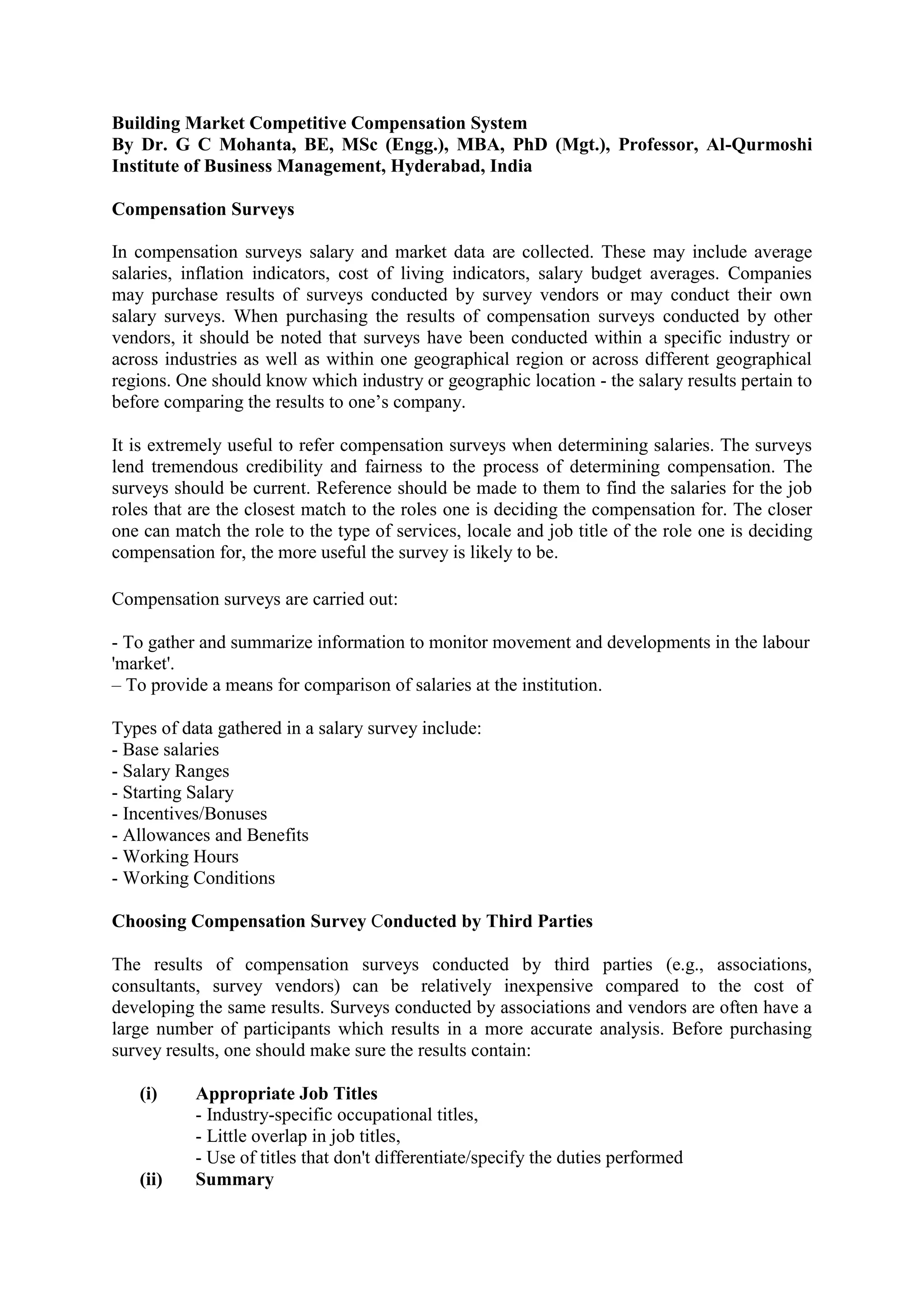 Building market competitive compensation system | DOCX