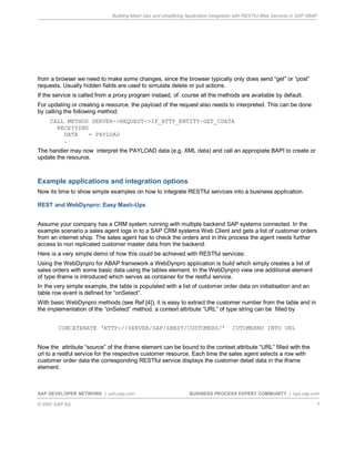 Building mash ups and simplifying application integration with res tful web services in abap | PDF