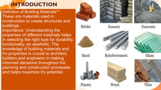 Common Building materials and their uses pptx | PPTX