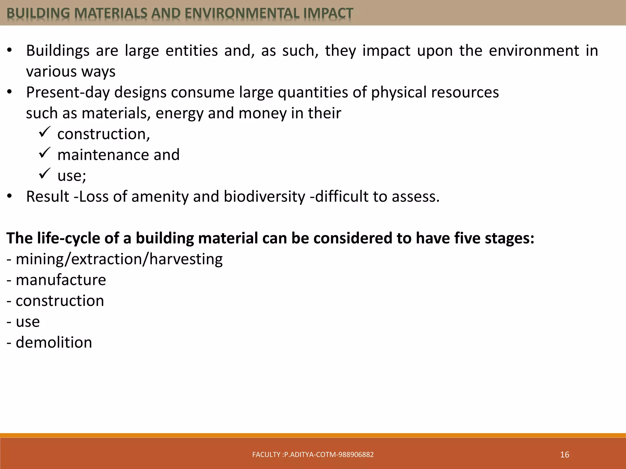 Building materials and environmental impact | PDF