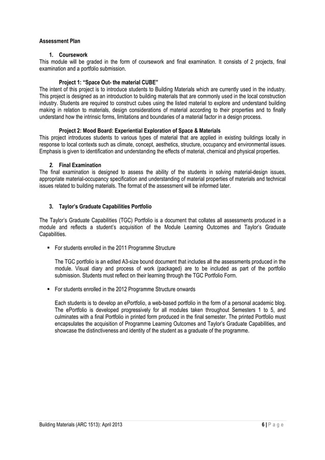 Building materials module outline | PDF