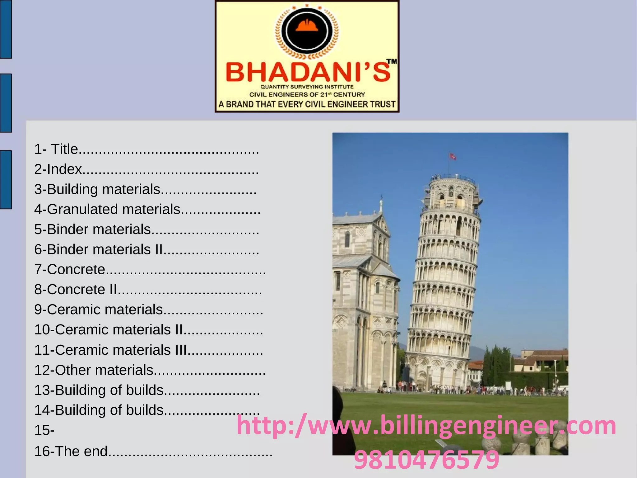 Building Construction Material Used Modern Materials Tutorial Notes PDF ...