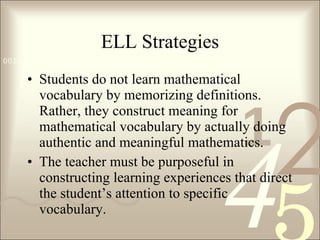 Building math vocabulary skills | PPT