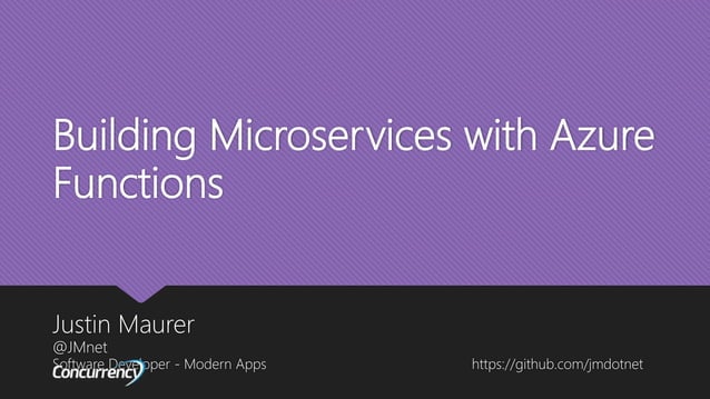 Building microservices with azure functions | PPT
