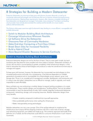 8 Strategies For Building A Modern DataCenter | PDF