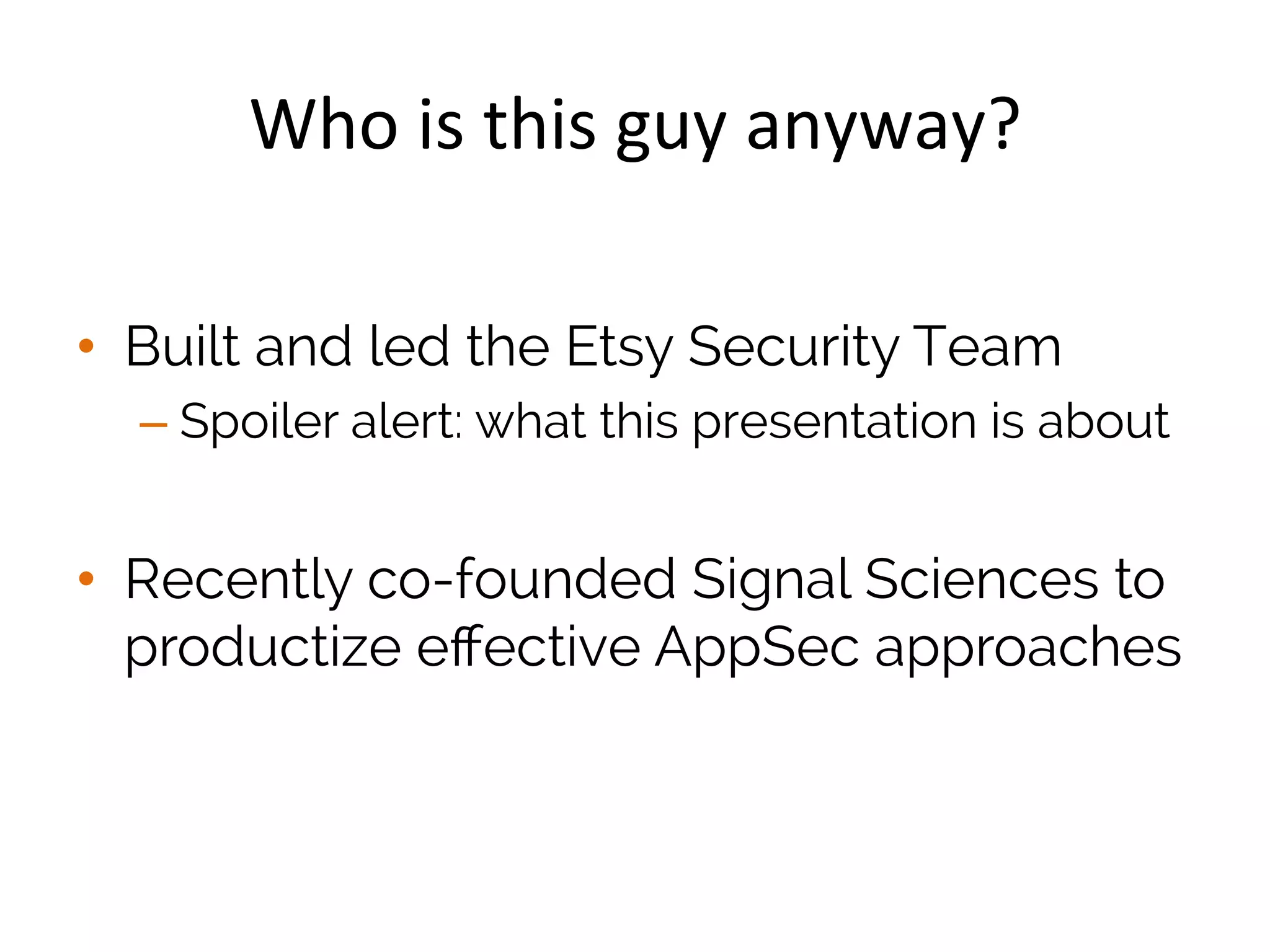 Building a Modern Security Engineering Organization | PPT