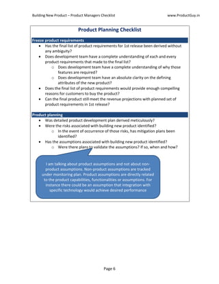 Building New Product - Product Managers Checklist | PDF | Business ...