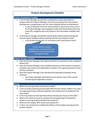 Building New Product - Product Managers Checklist | PDF | Business ...