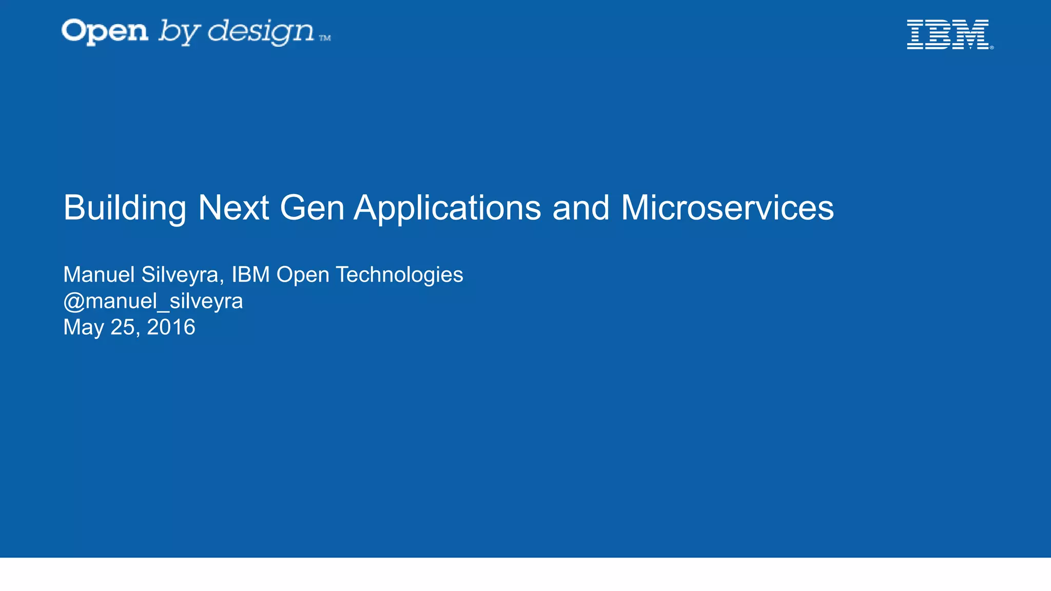 Building next gen applications and microservices | PPT