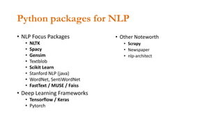 Building NLP solutions for Davidson ML Group | PPT