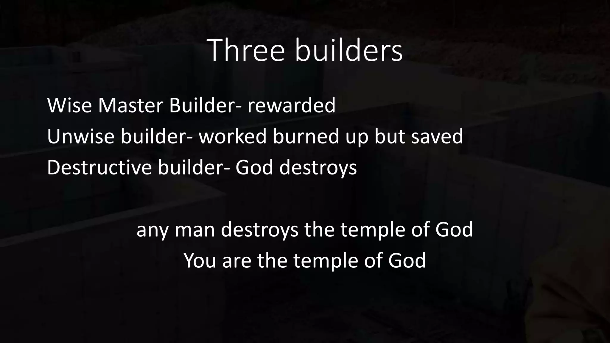 Building on a foundation 1 Corinthians 3:10-23 | PPTX