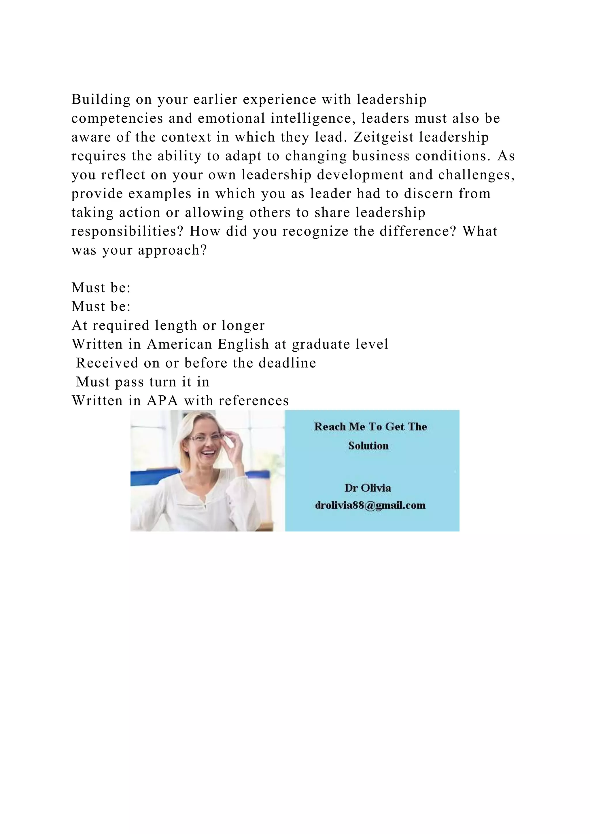 Building on your earlier experience with leadership competencies and.docx
