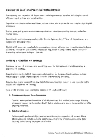 Building Paperless HR Solutions in 2023 | PDF