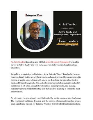 Building People, Not Just Properties_ How Ar. Antonio “Toti” Turalba ...