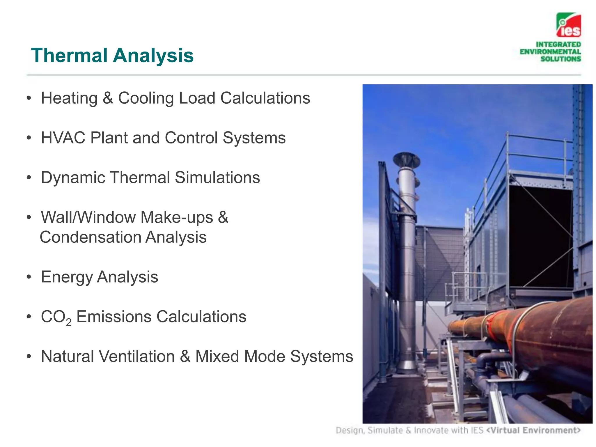 Building performance analysis system IES VE main features overview | PDF