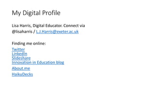 Building a professional digital profile | PPTX