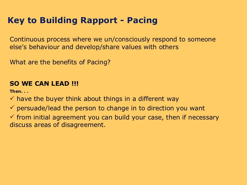 Building rapport
