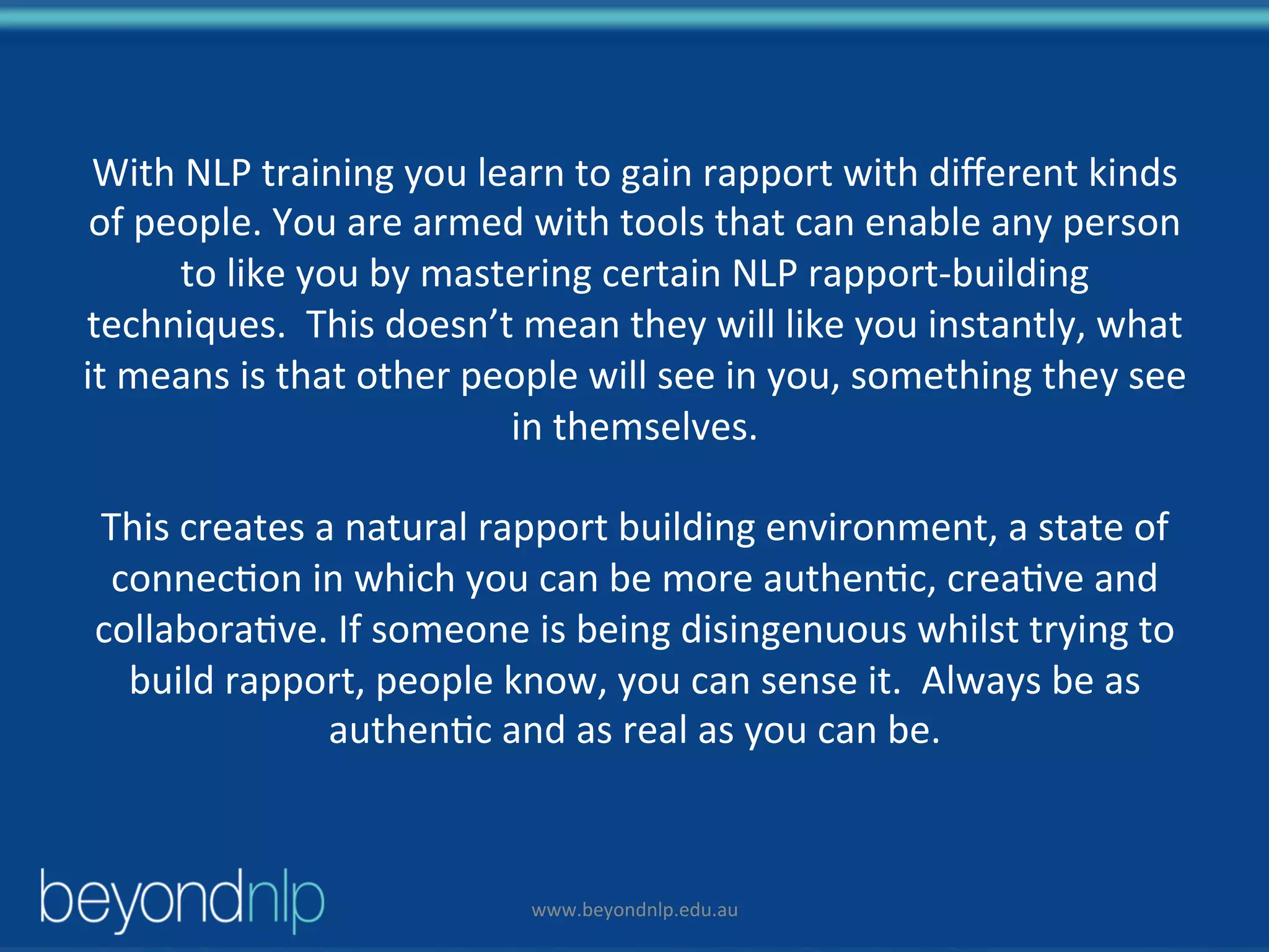 Tools to Build Rapport and Better Relationships | PPT
