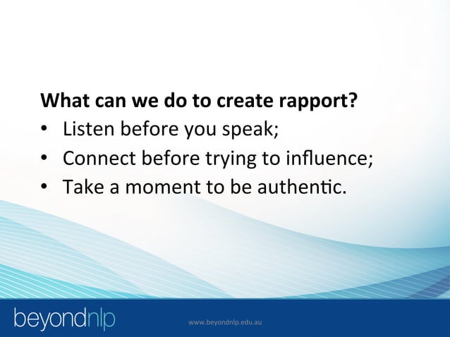 Tools to Build Rapport and Better Relationships | PDF