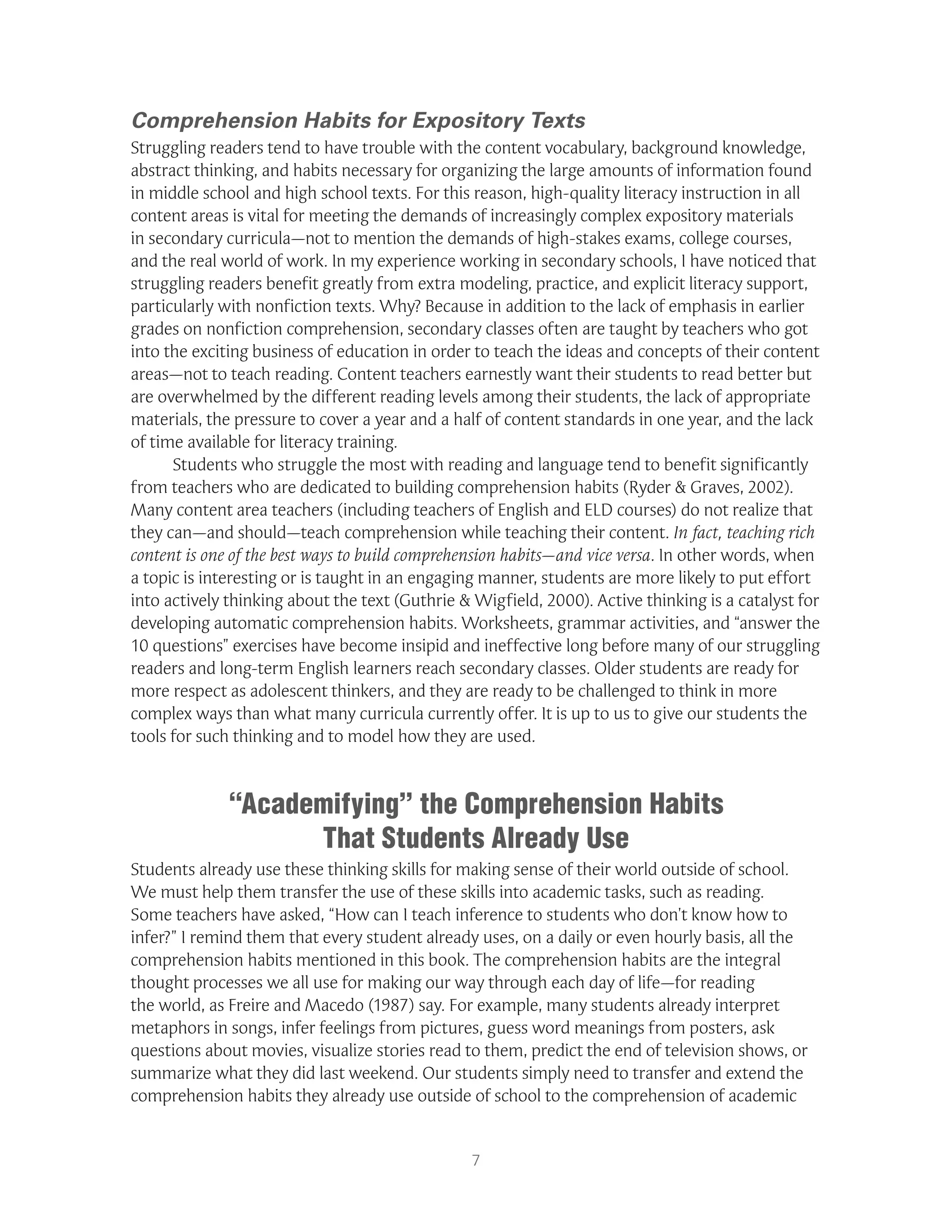 Building Reading Comprehension Habits in Grades 6-12_ A Toolkit of Classroom Activities ...