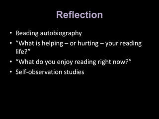 Building reading habits through student reflection and goal setting | PPTX