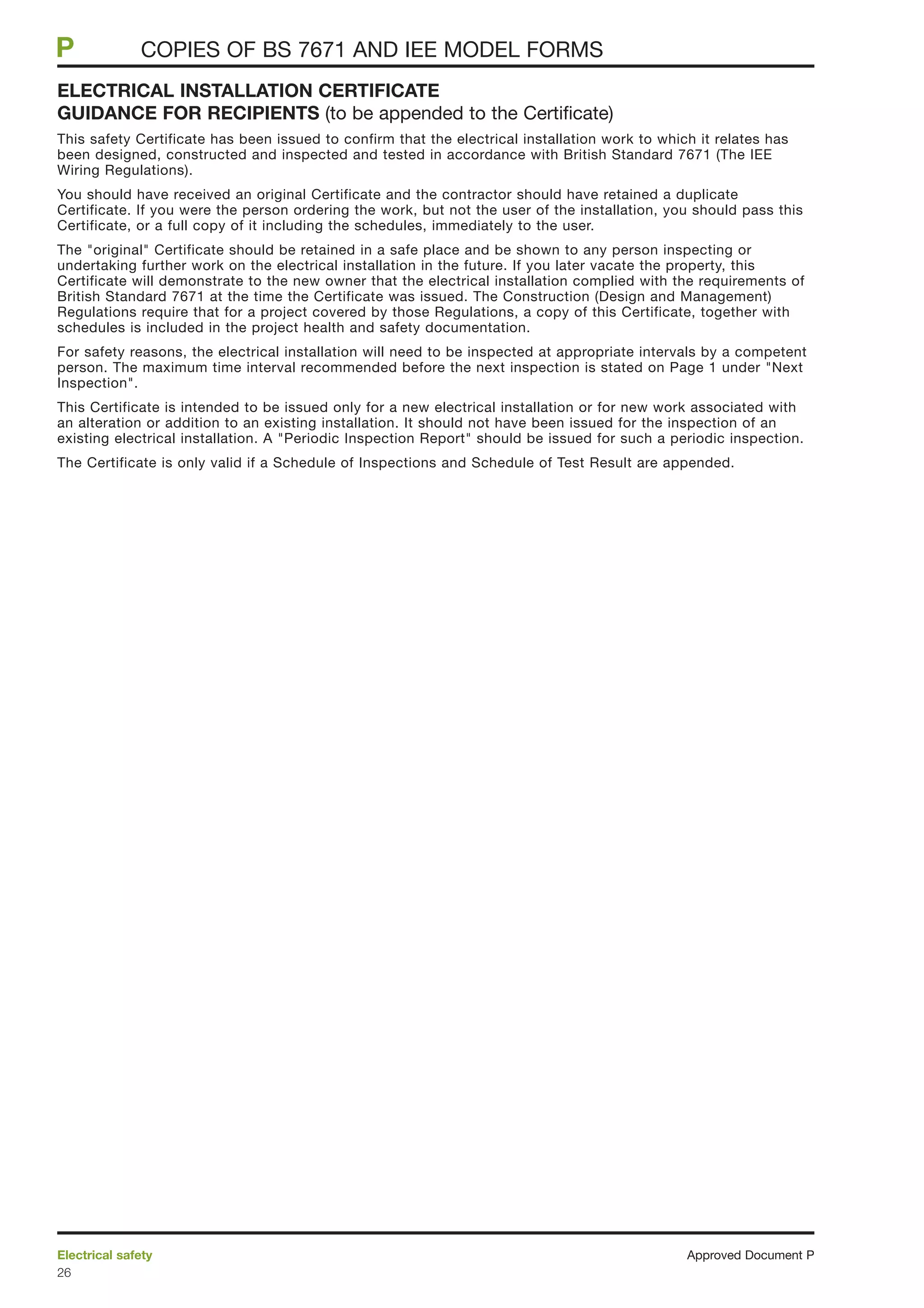 Building regulations electrical safety jan 2005 | PDF