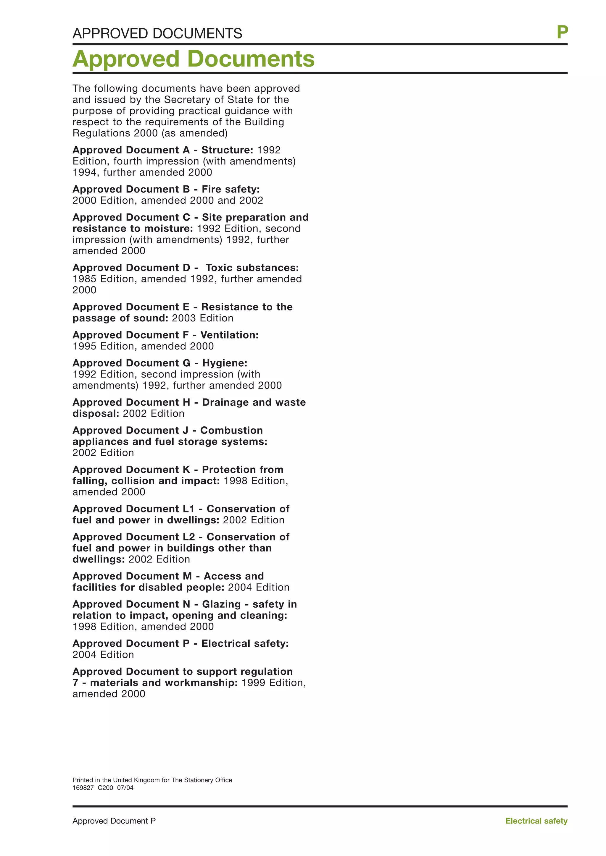 Building regulations electrical safety jan 2005 | PDF