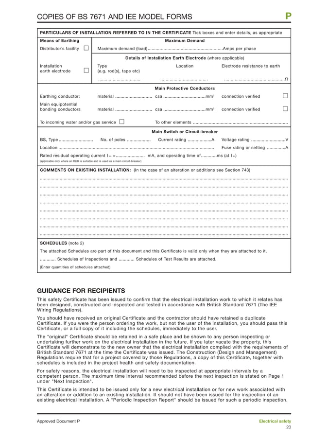 Building regulations electrical safety jan 2005 | PPT