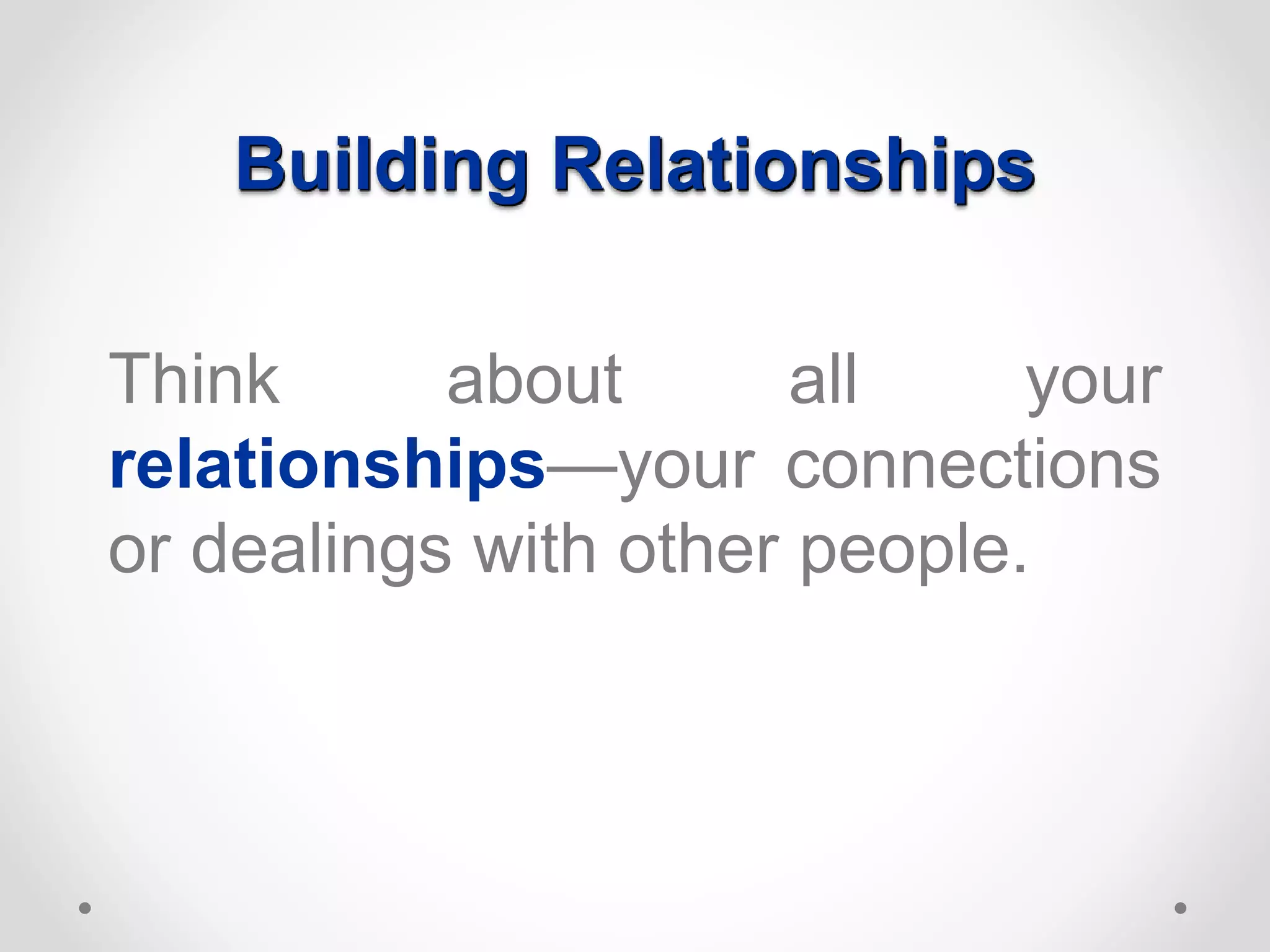 Building relationships | PPTX