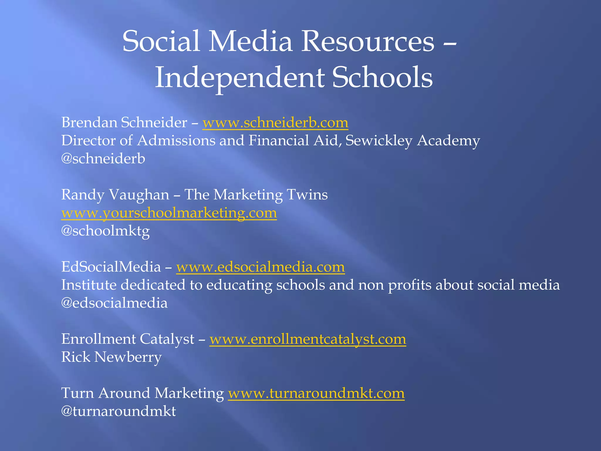 Building relationships with social media independent schools