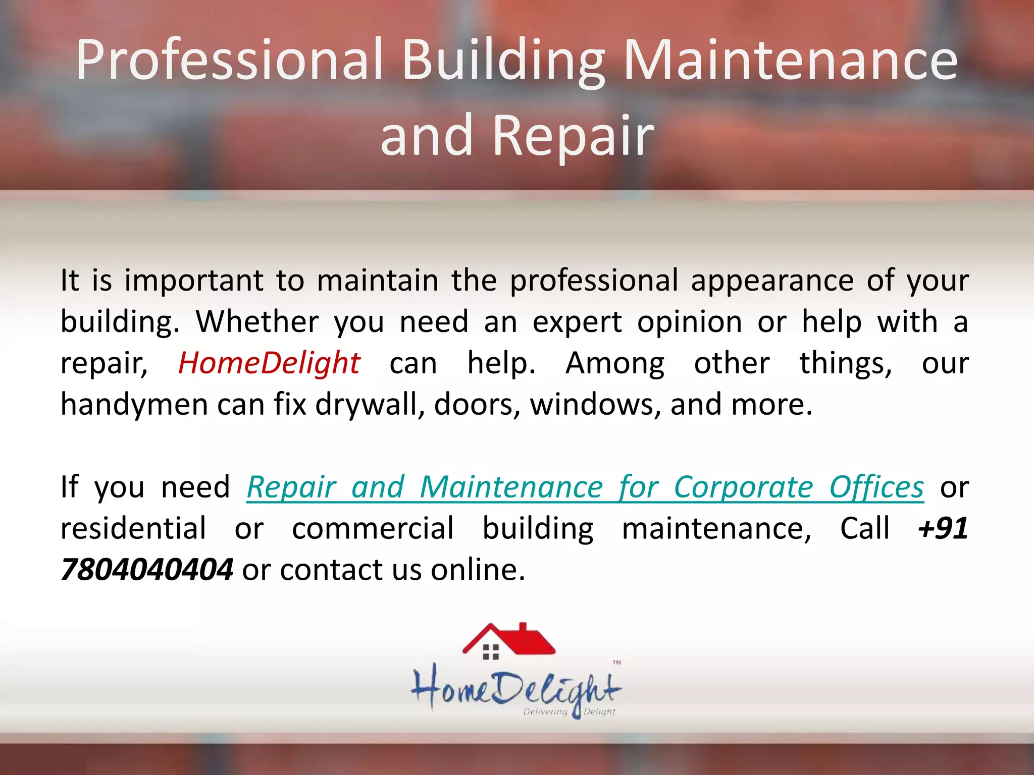 Building Repair and Maintenance Checklist.ppt
