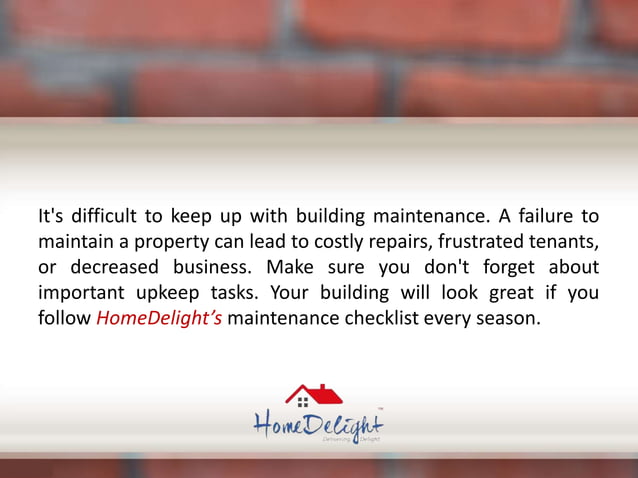 Building Repair and Maintenance Checklist.ppt
