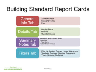 Building Report Cards and Transcripts in The Education Edge | PPT