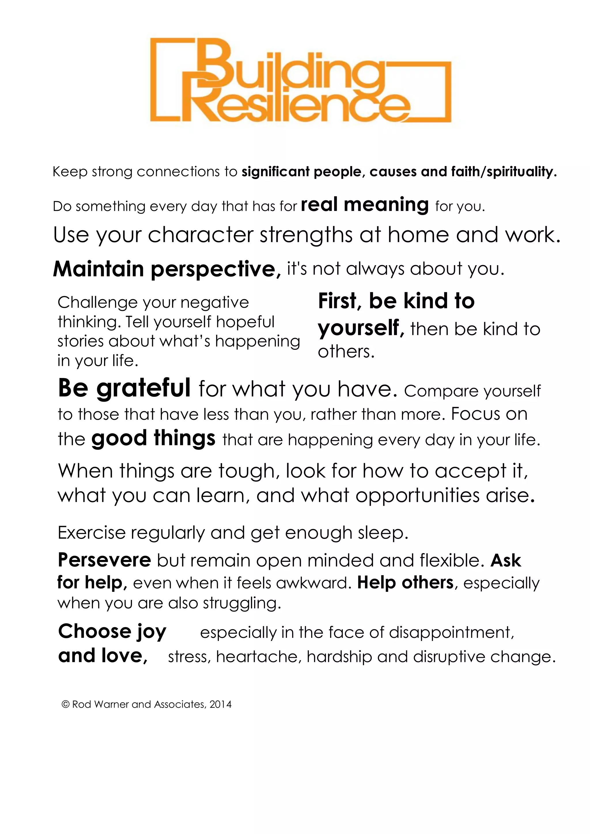 Building Personal Resilience infographic | PDF