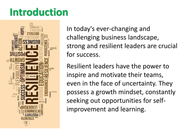 Building Resilient Leaders in a Challenging Landscape | PPSX | Mental ...