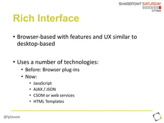 Building rich interface components with SharePoint | PPT