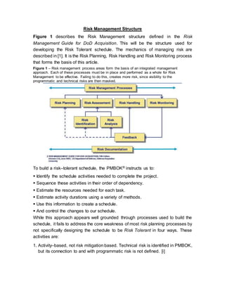 Building Risk Tolerance into the Program Plan and Schedule | PDF