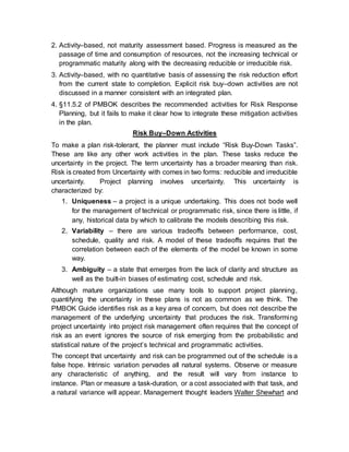 Building Risk Tolerance into the Program Plan and Schedule | PDF