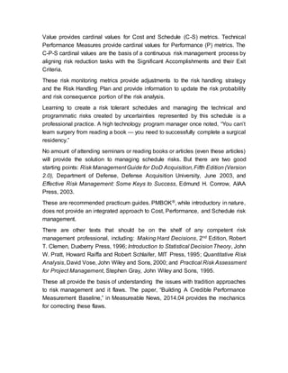 Building Risk Tolerance into the Program Plan and Schedule | PDF