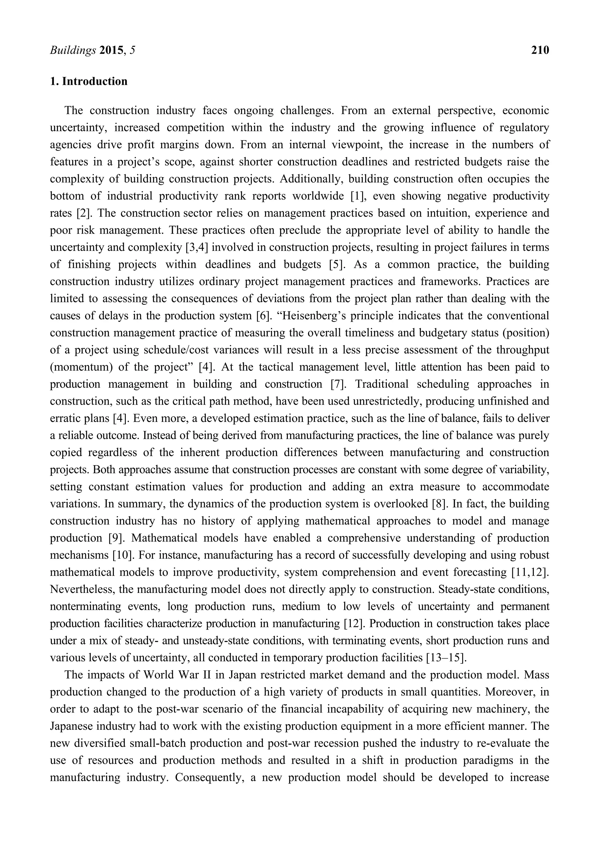 A Production Model for Construction: A Theoretical Framework | PDF