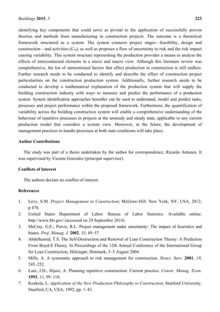 A Production Model for Construction: A Theoretical Framework | PDF