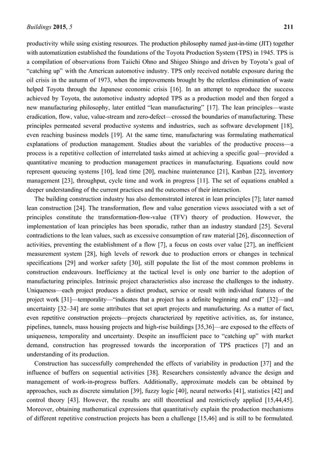 A Production Model for Construction: A Theoretical Framework | PDF