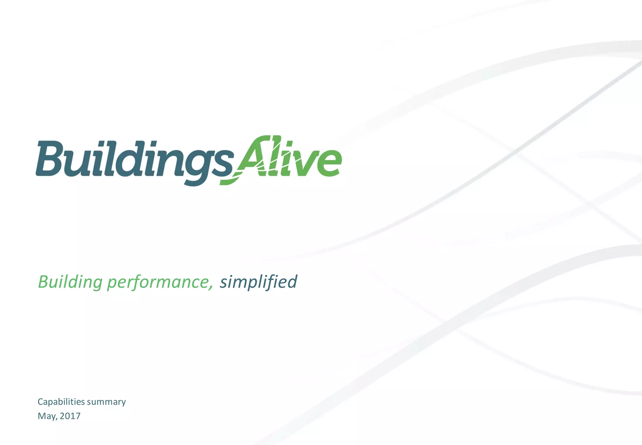 Buildings Alive - Capabilities Summary (May 2017) | PDF