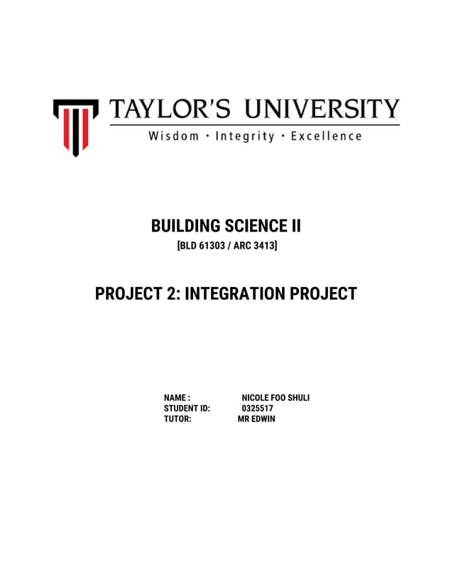 Building Science 2 (P2): Intergration Project | PDF